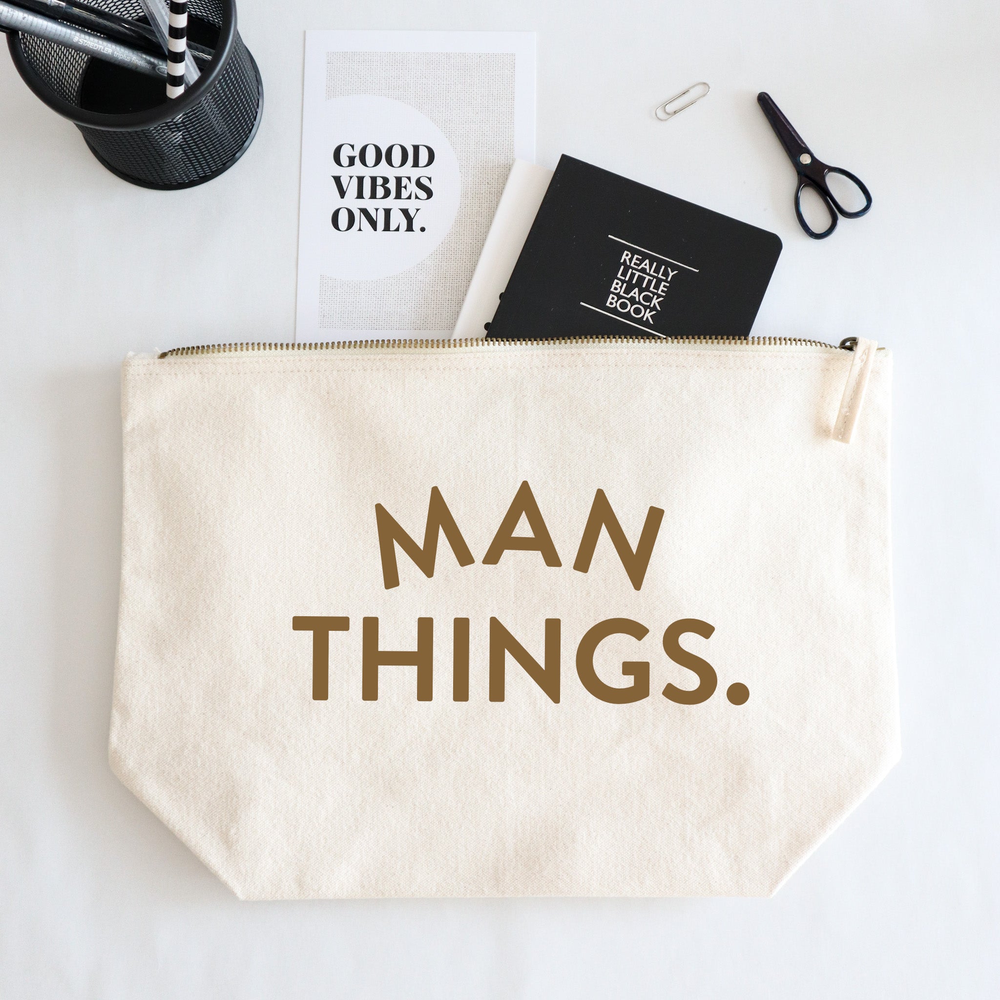 Man things zipped pouch bag – Word Up Creative